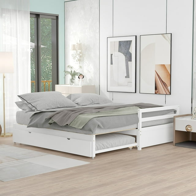 Triple Tree Expandable Twin-to-King Daybed with Trundle, White ...