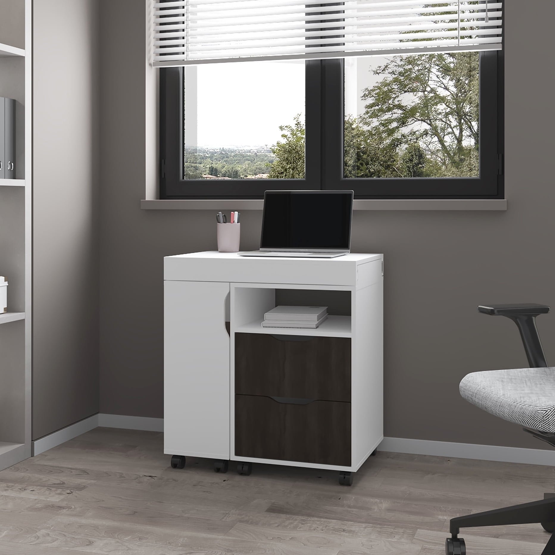 Extendable Desk with Open Shelves+Scratch-resistant Surface"-"Office ...