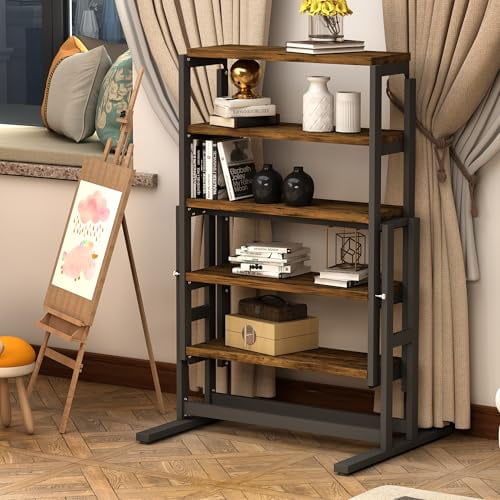 Extendable Dining Table Convertible 2 in 1 Shelf to Table with Metal ...