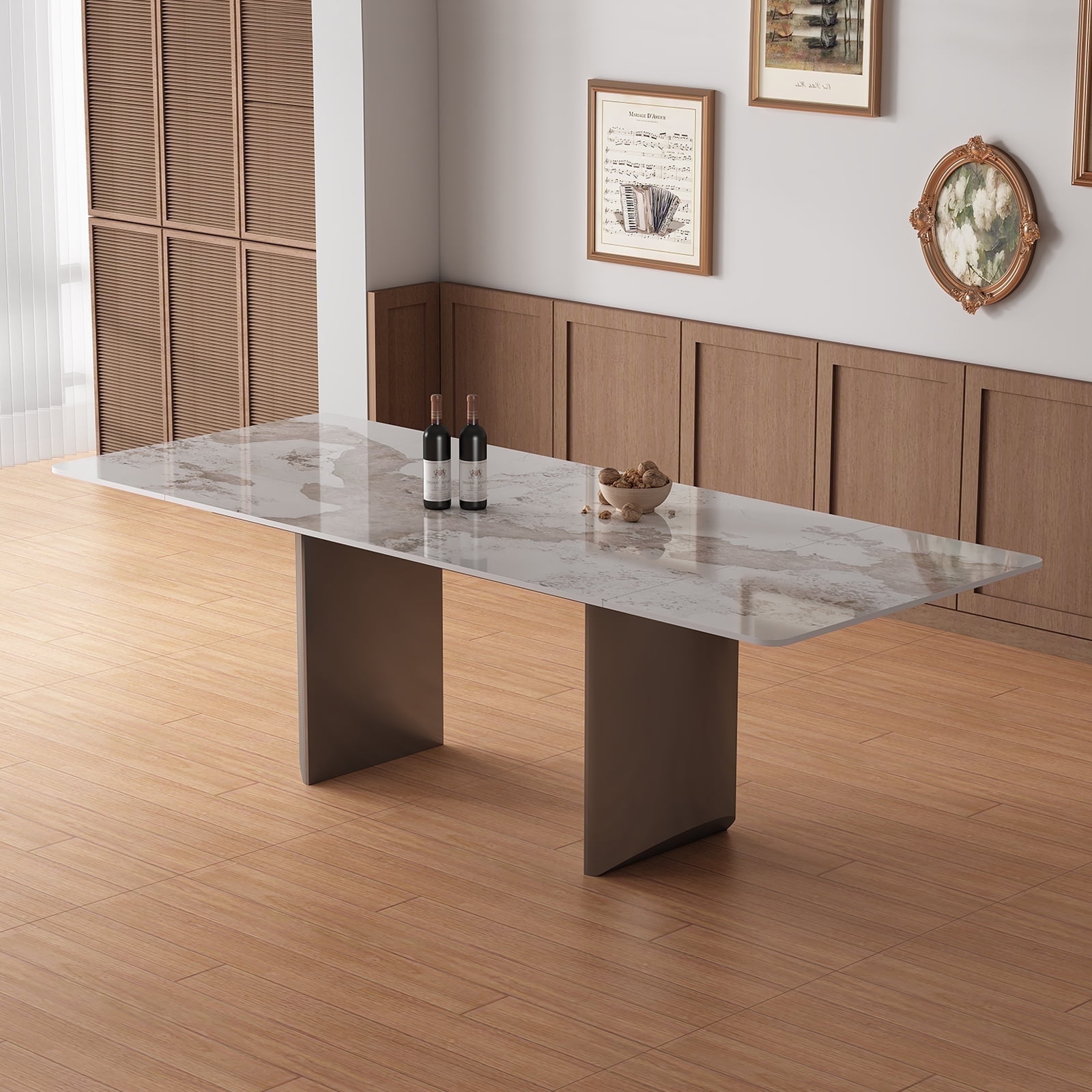 siu want Extendable Dining Table Set for 6-10 People - 63" to 94.4 ...