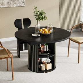 Round Dining Table for 4, Farmhouse Kitchen Table, Modern Circle Dining ...