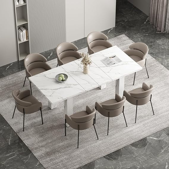 Extendable Dining Table for 6 8 10, 55'' to 78" Expandable Dining Room ...