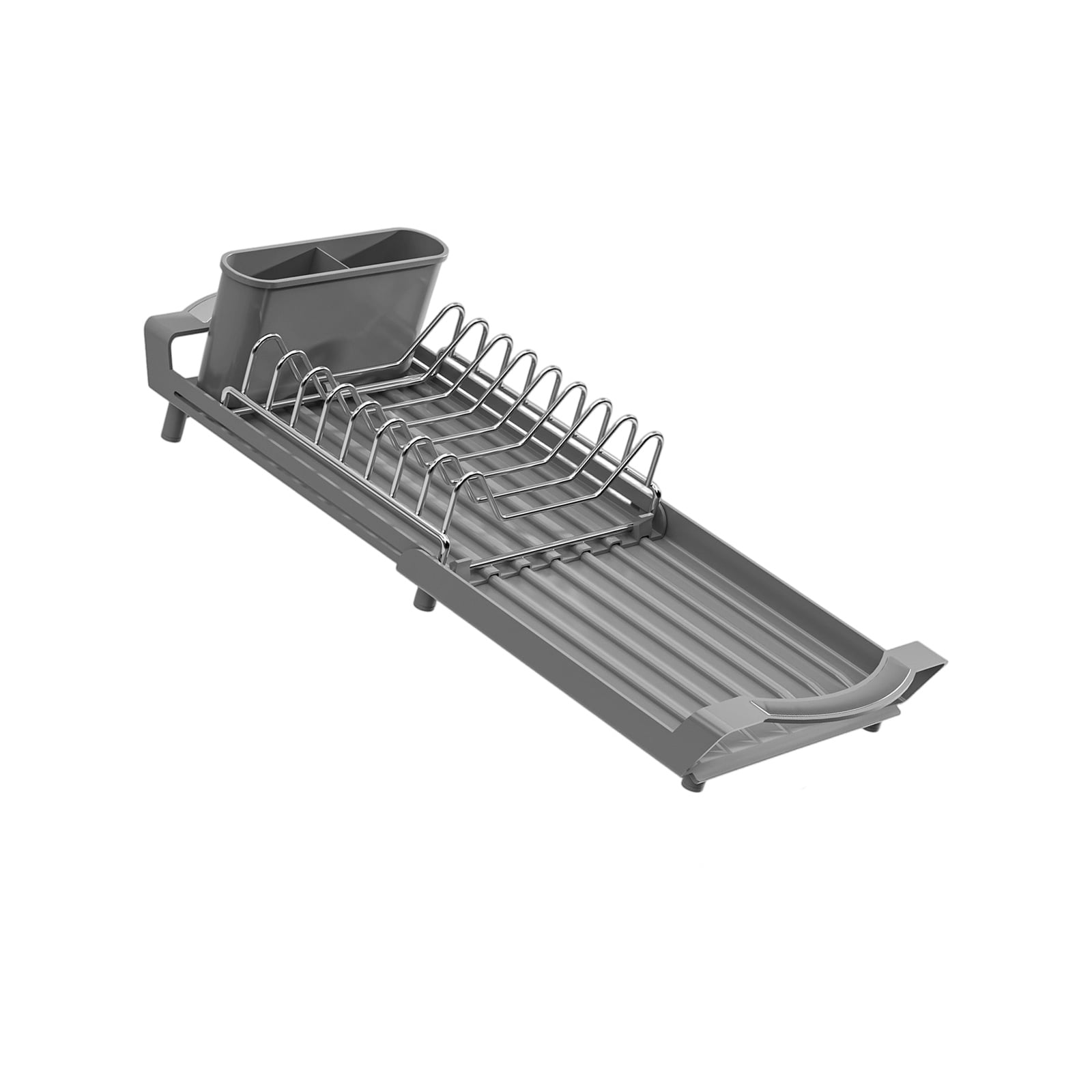 Extendable Dish Drying Rack Including Tool Holder and Efficient Drain ...