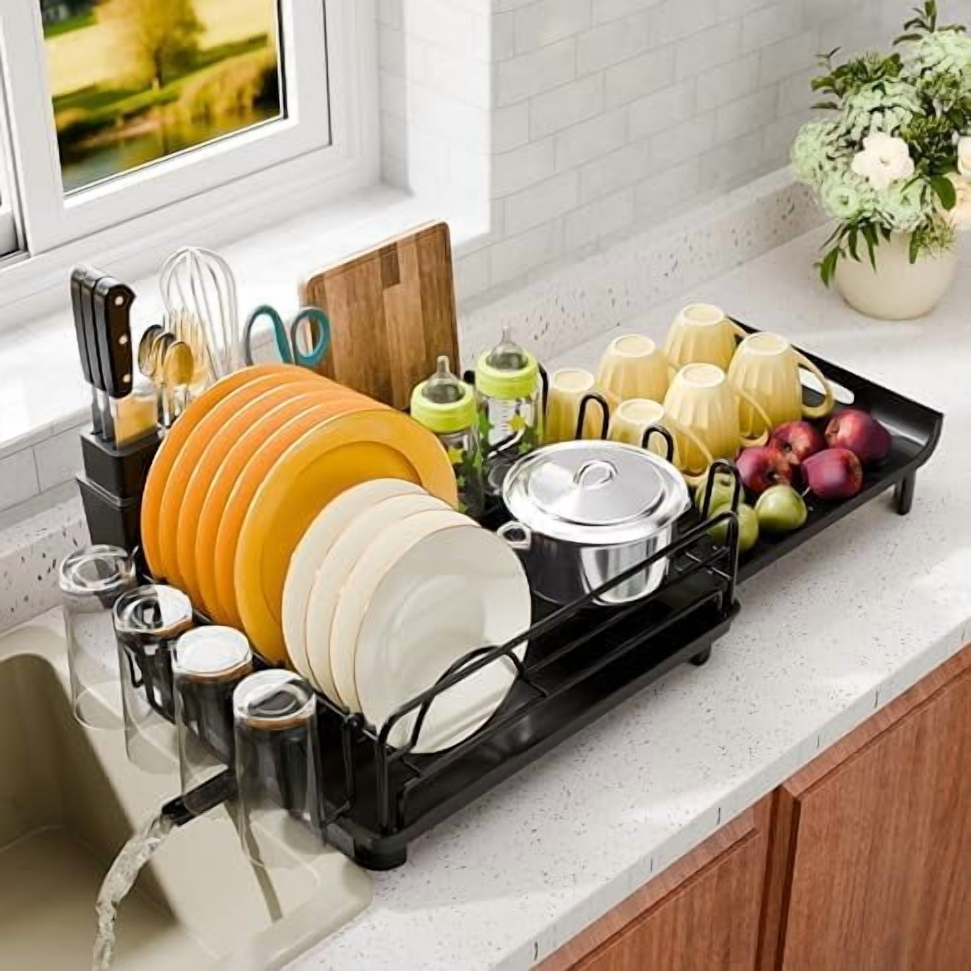 Extendable Dish Drying Rack, Multifunctional Dish Drainers for Kitchen ...