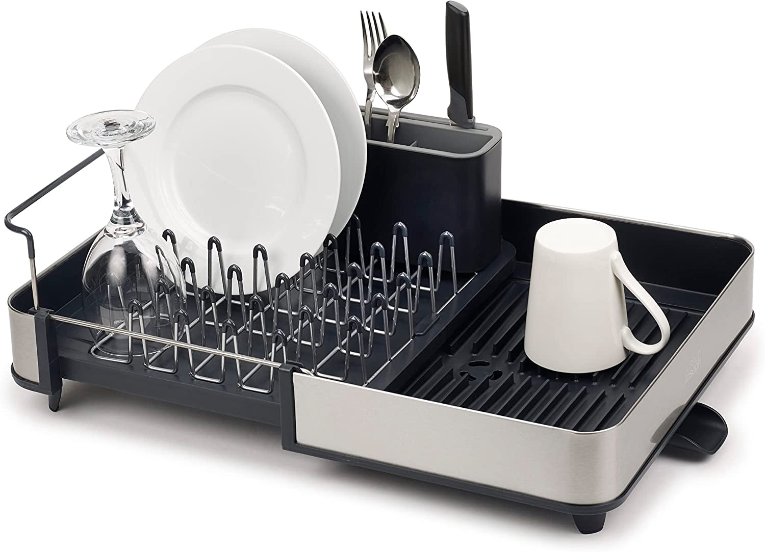 Extendable Dish Drying Rack with Dual Parts - Stainless Steel, Non ...