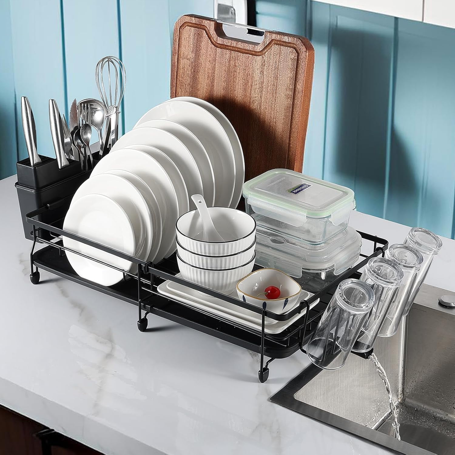 Extendable Dish Rack,Large Dish Drying Rack for Kitchen Counter ...