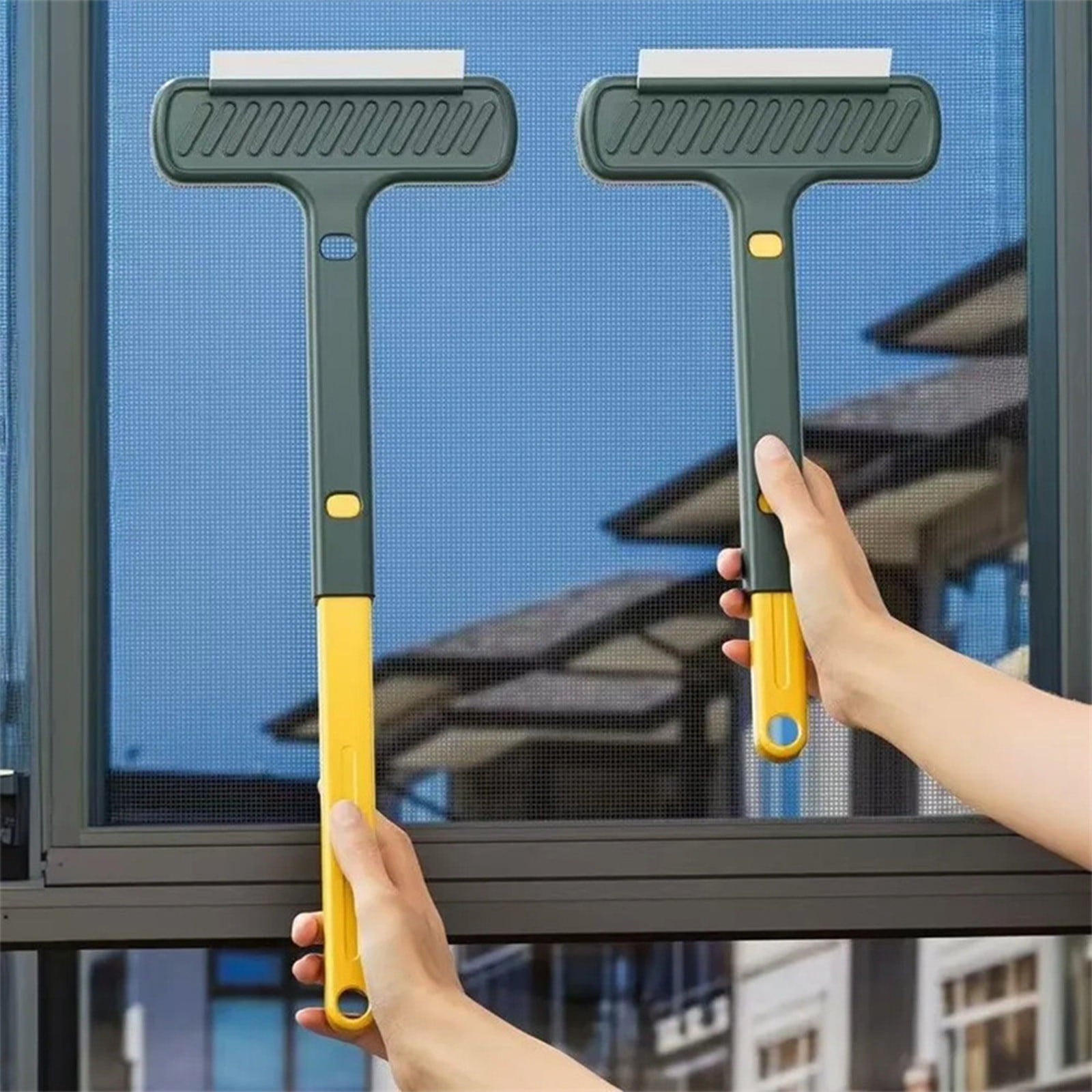 Extendable Dual-Sided Screen and Glass Cleaner with Telescoping Pole ...