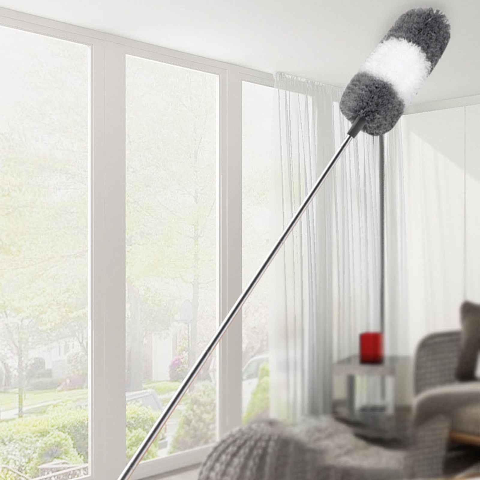 Extendable Duster,with 30-114 inch Adjustable Pole Ceiling Fan Cleaning ...