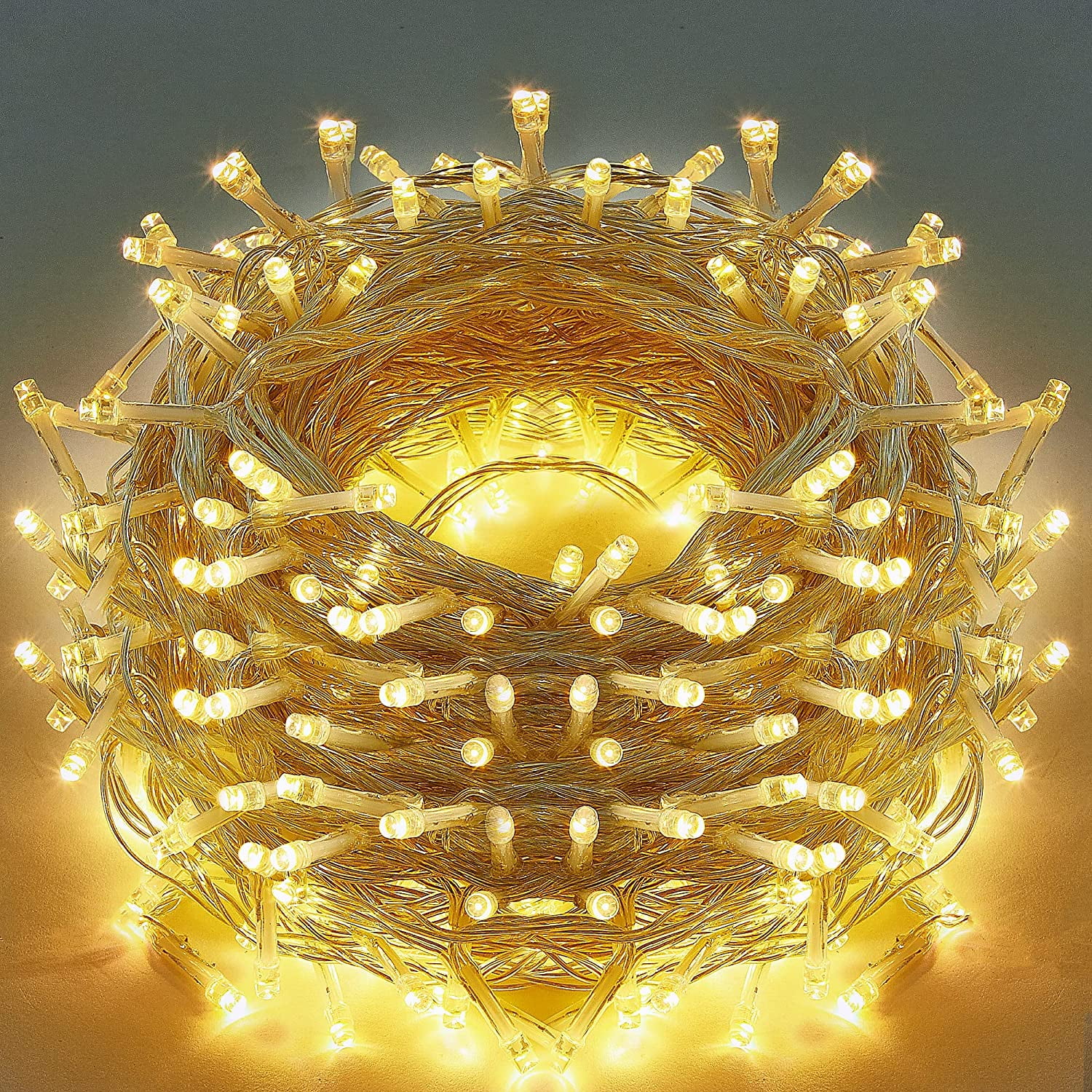 33FT Extendable Fairy String Lights, 100 LED, 8 Modes, Indoor/Outdoor ...