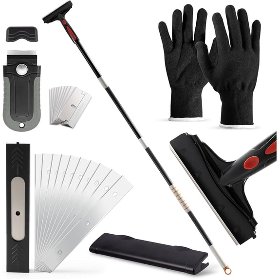 Extendable Floor Scraper 6" Wide Razor Scraper Tool with 17''-59" (1 ...
