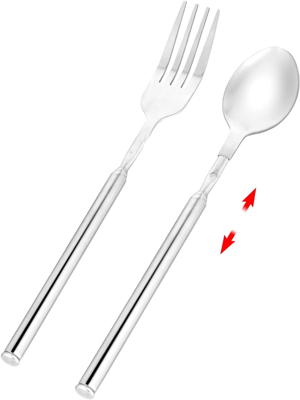 Extendable Fork Spoon – Telescopic Fork and Spoon Set Stainless Steel ...