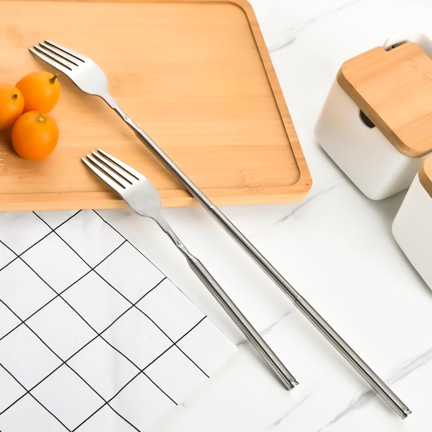 Extendable Fork for Jokes, Expandable Fork, Stainless Steel Telescopic ...