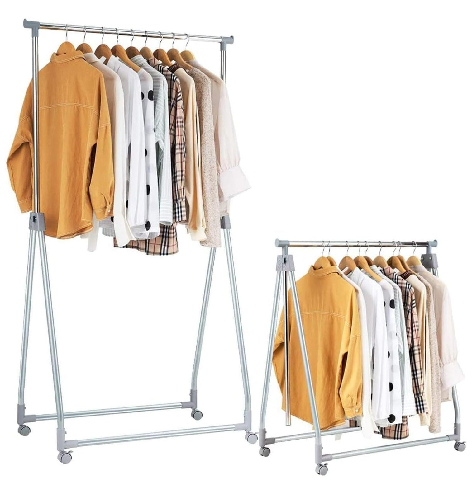 Extendable Garment Rack Clothes Rail, Heavy Duty Foldable Clothes ...
