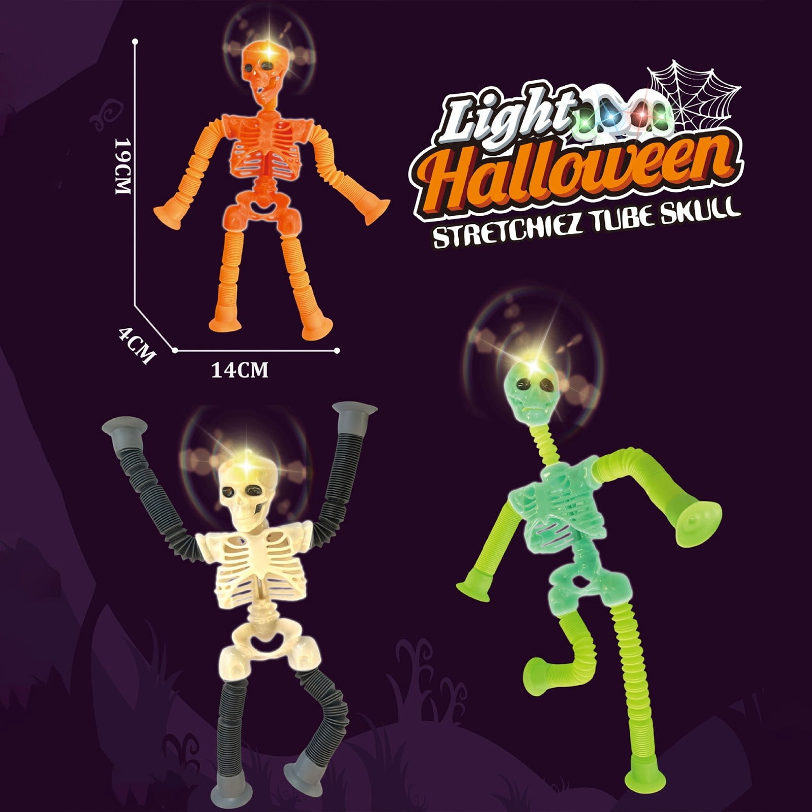 Extendable Halloween Stress Balls for Kids Extendable Skull Squishy ...