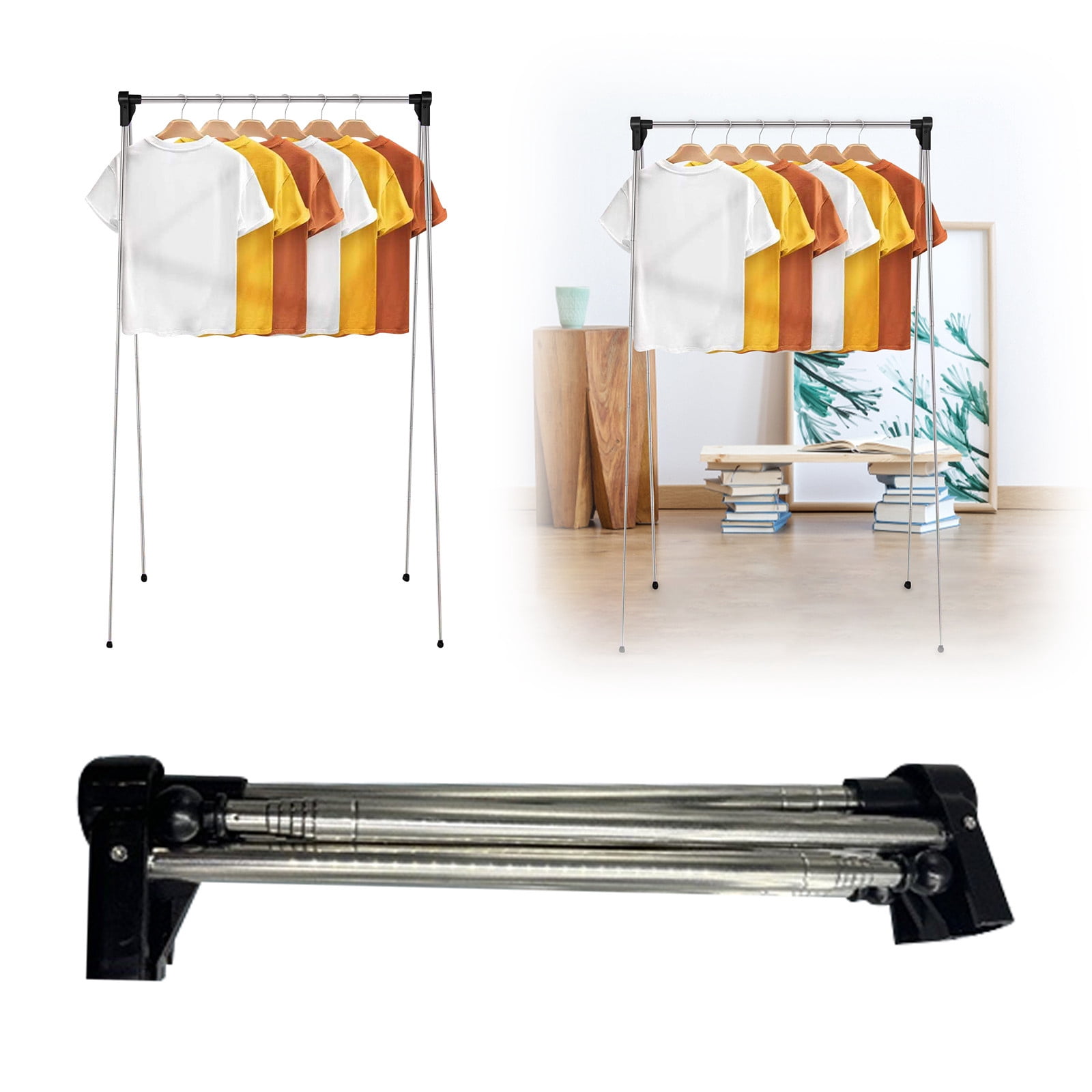 Extendable Heavy Duty Metal Clothes Drying Rack Adjustable Garment ...