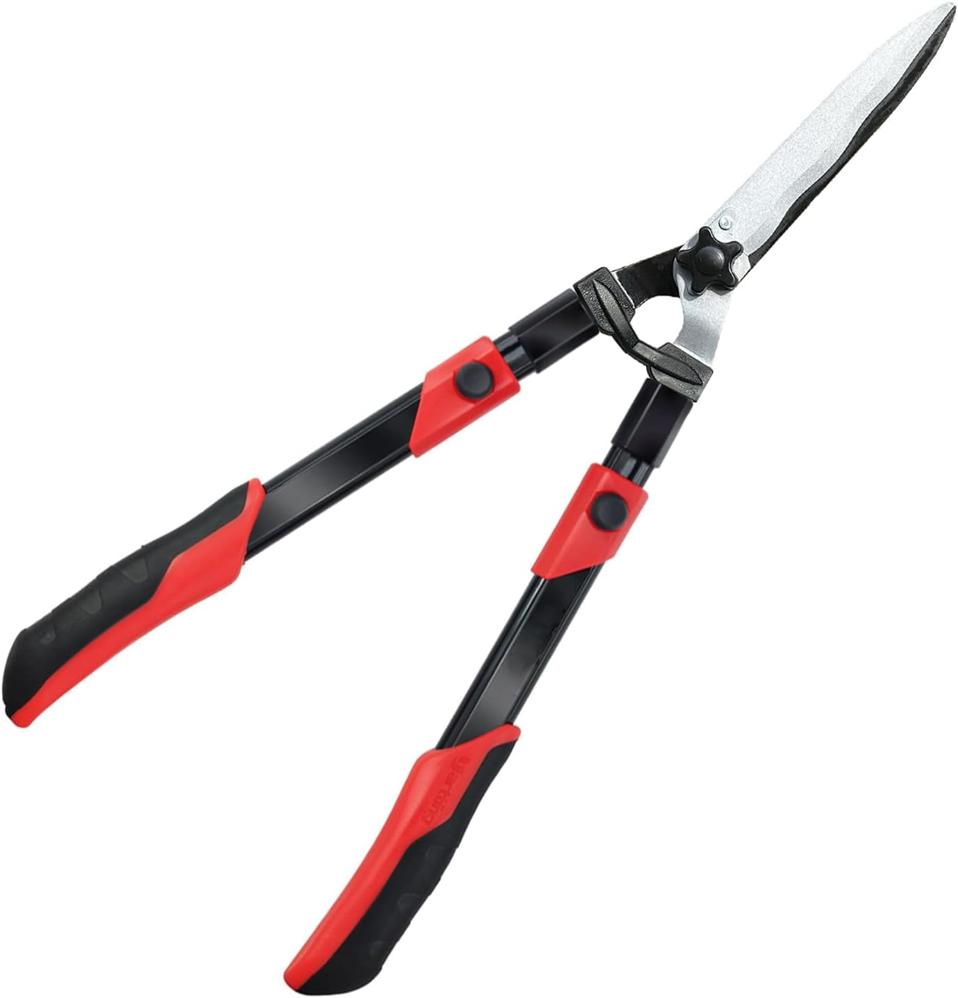 Extendable Hedge Shears 26-32" with Sharp Wavy Blade, Manual Trimmer ...