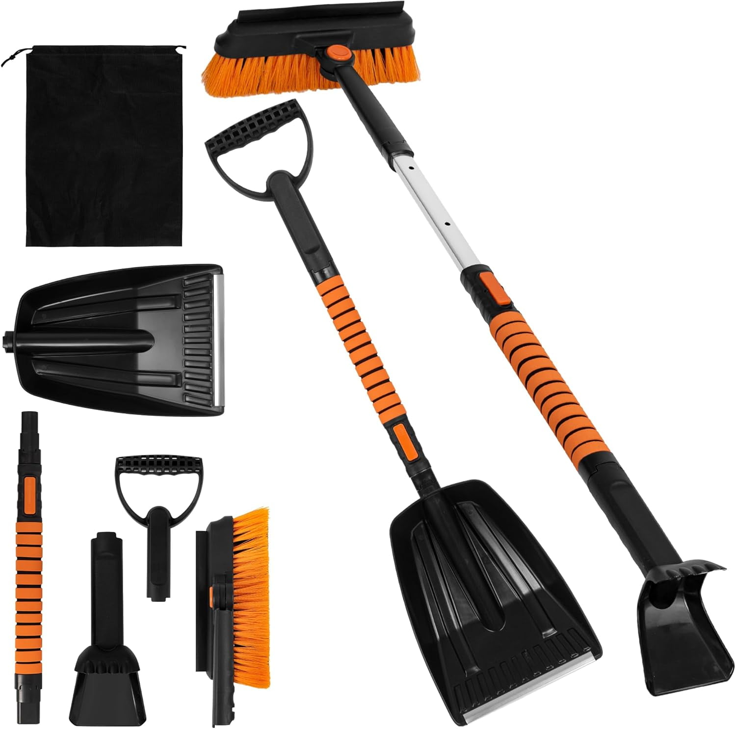 Extendable Ice Scraper and Snow Shovel for Car, 5-in-1 31" - 40" Snow ...