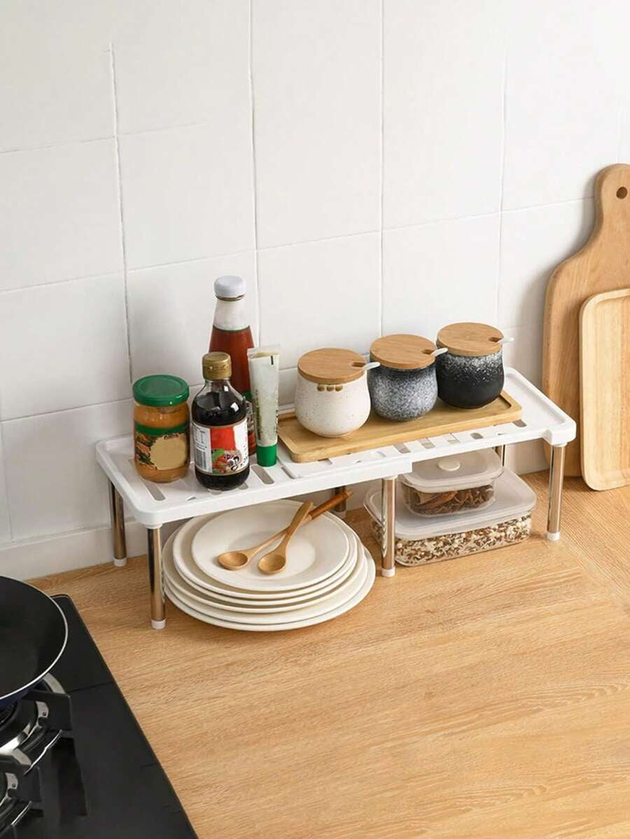 Extendable Kitchen Organizer Rack, Multi-Functional Under Sink Shelf ...