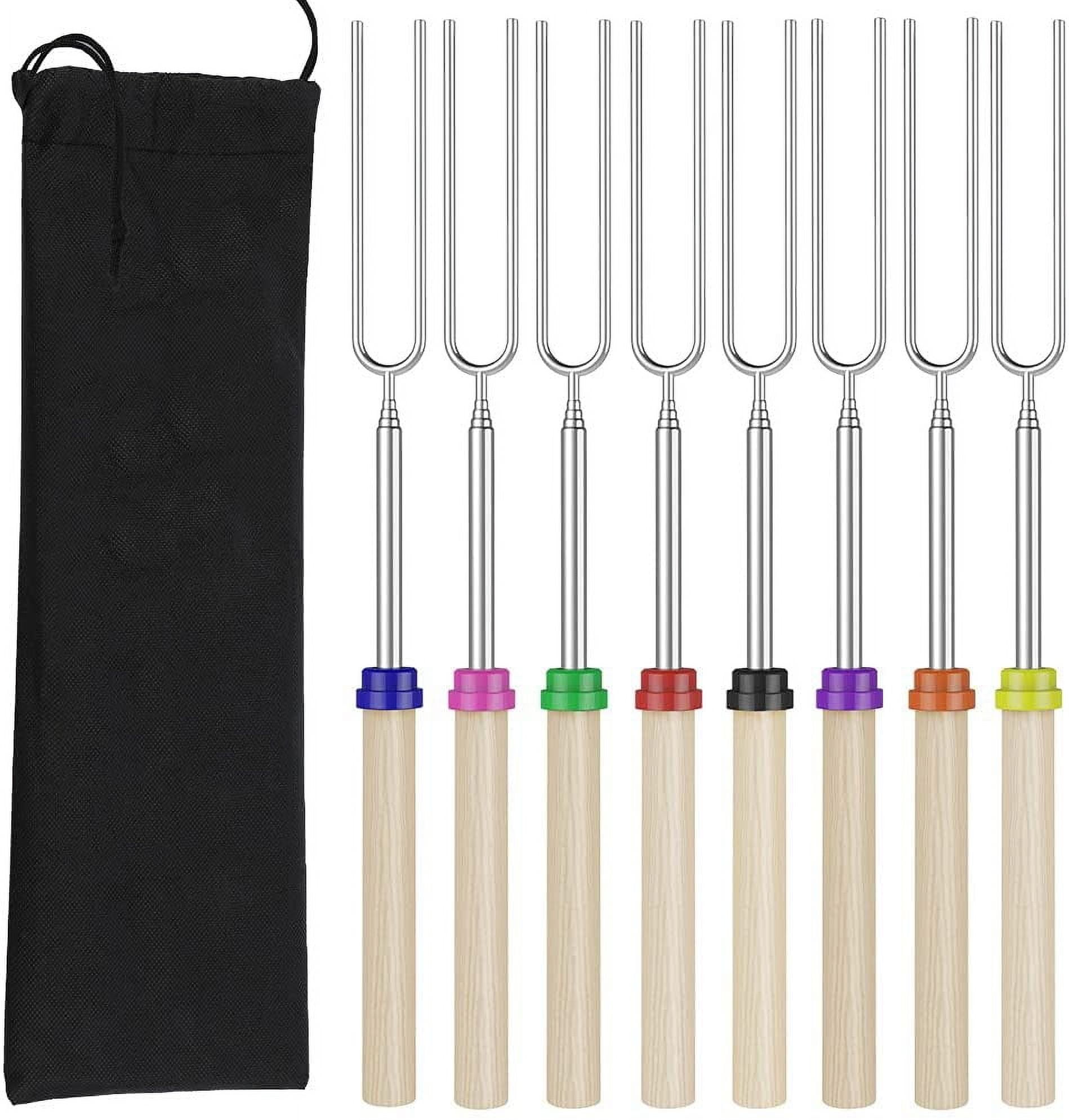Extendable Marshmallow Roasting Sticks - Set of 8 Telescoping Smores ...