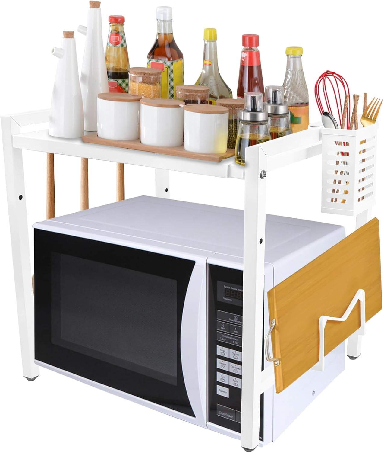 Extendable Microwave Oven Rack,Adjustable Microwave Toaster Shelf Heavy ...