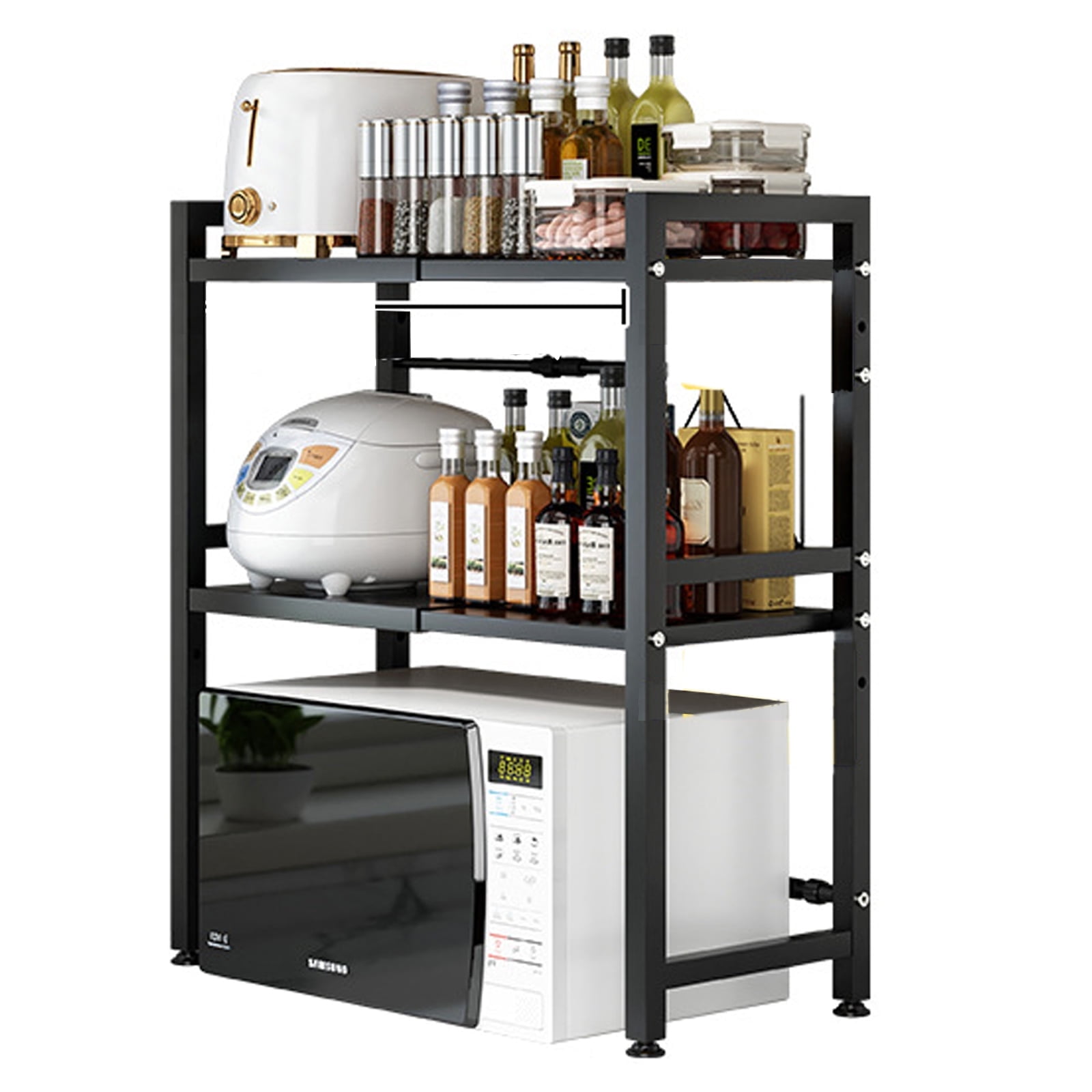 Extendable Microwave Shelf, Adjustable Toaster Oven Rack Kitchen ...