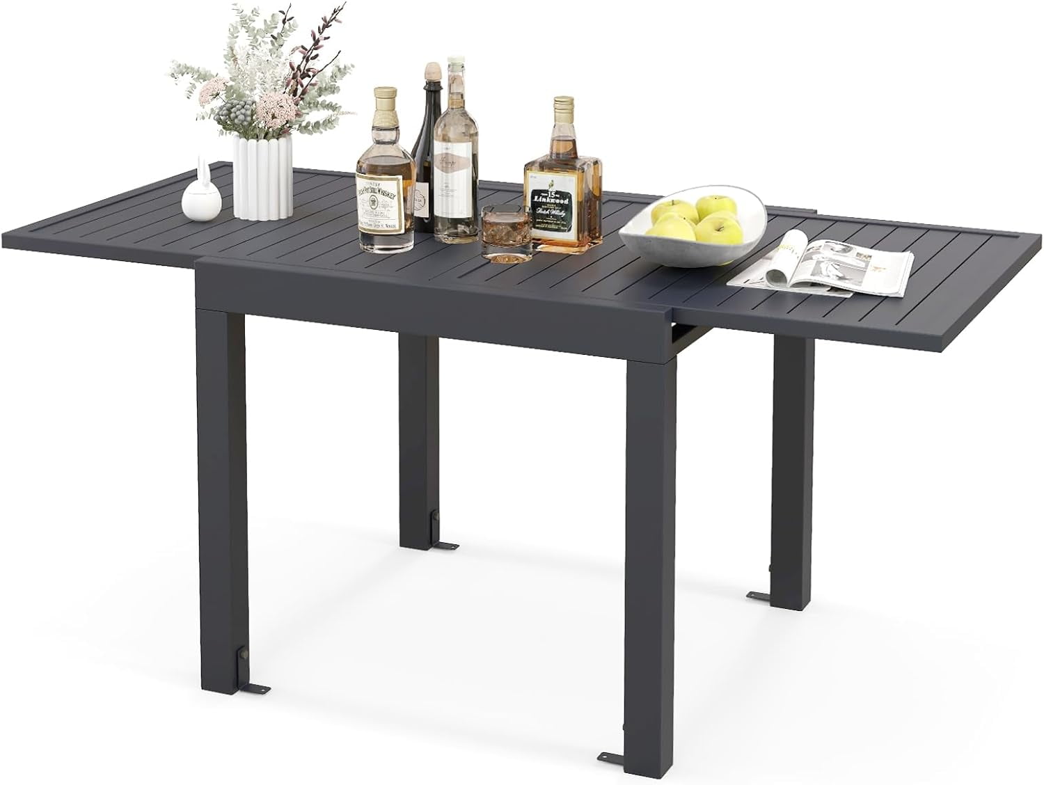 Extendable Outdoor Dining Table, 31.5-63 Inches Patio Dining Table w ...