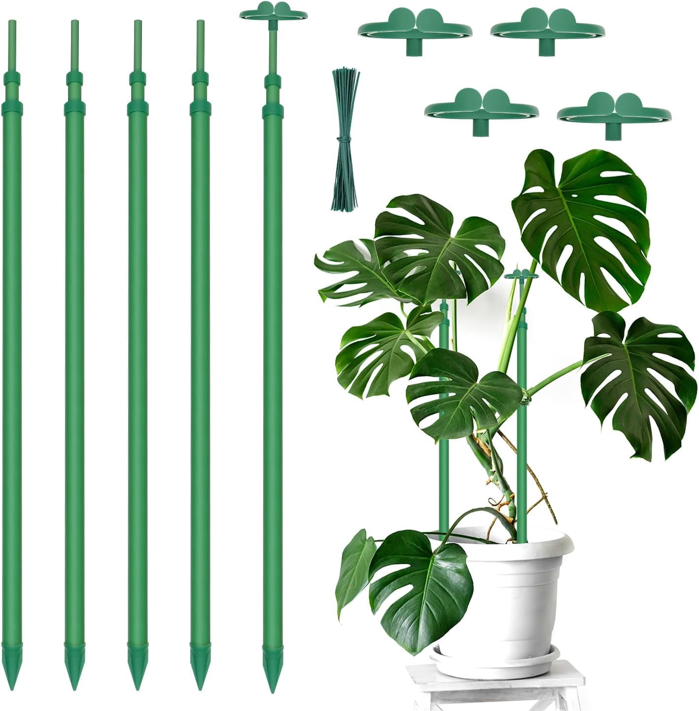 Extendable Plant Stakes, Length Scalable from 17.9IN to 42.3IN Plant ...