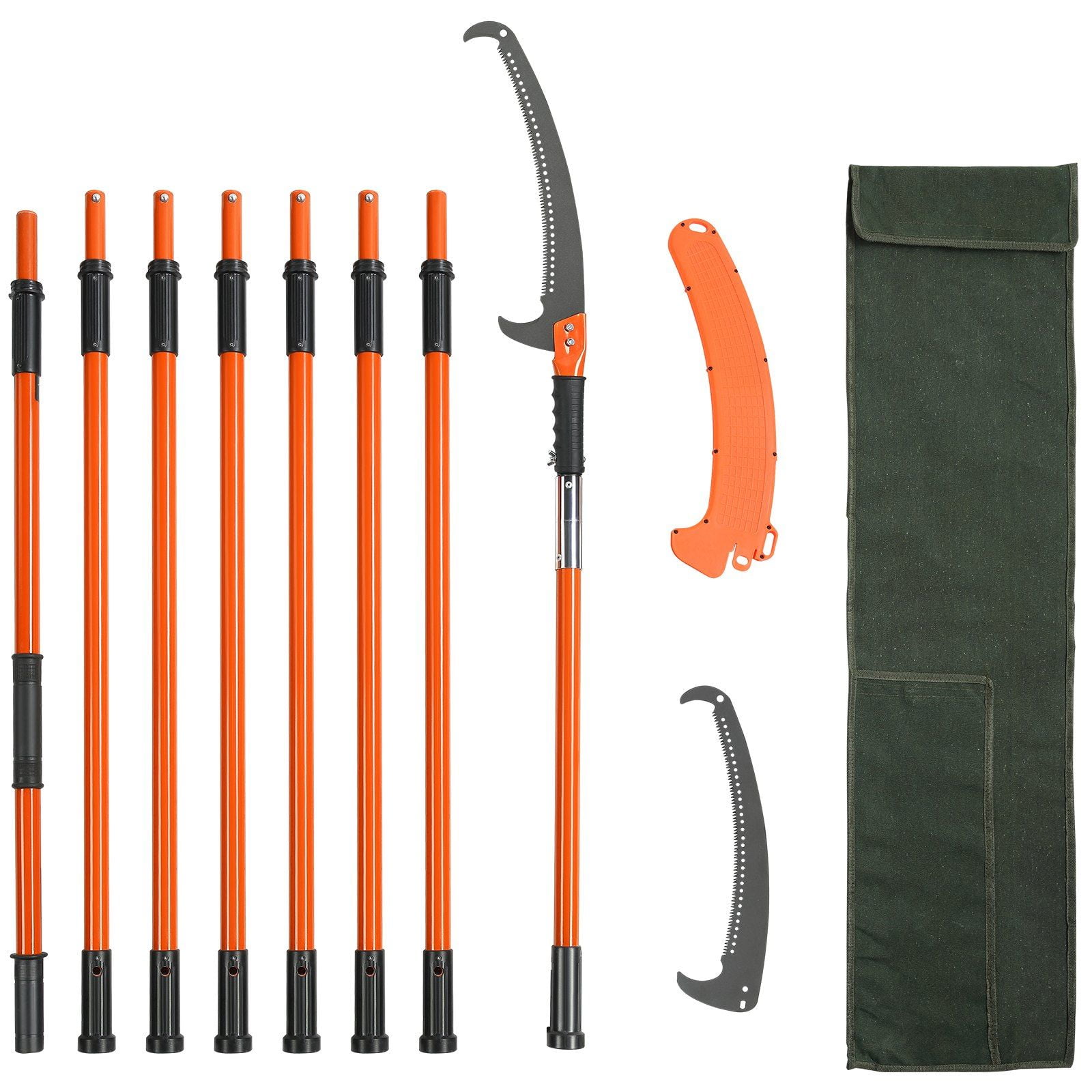 Extendable Pole Tree Trimmer with 8-27 ft Reach,Sharp Steel Saw Blade ...