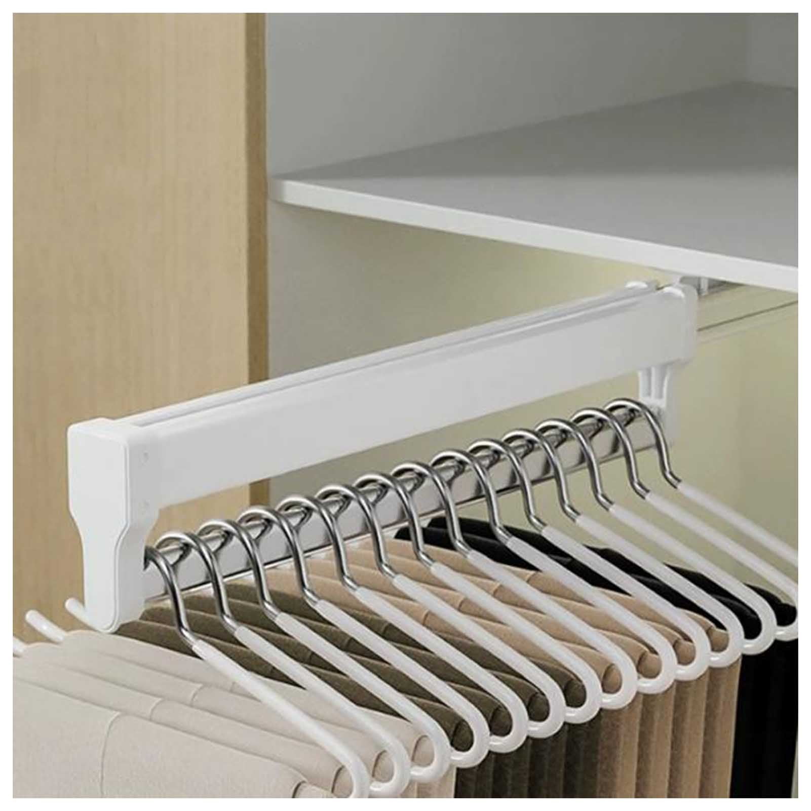Extendable Pull Out Closet Rod,Wardrobe Pull-Out Trousers Rack, 30-60cm ...
