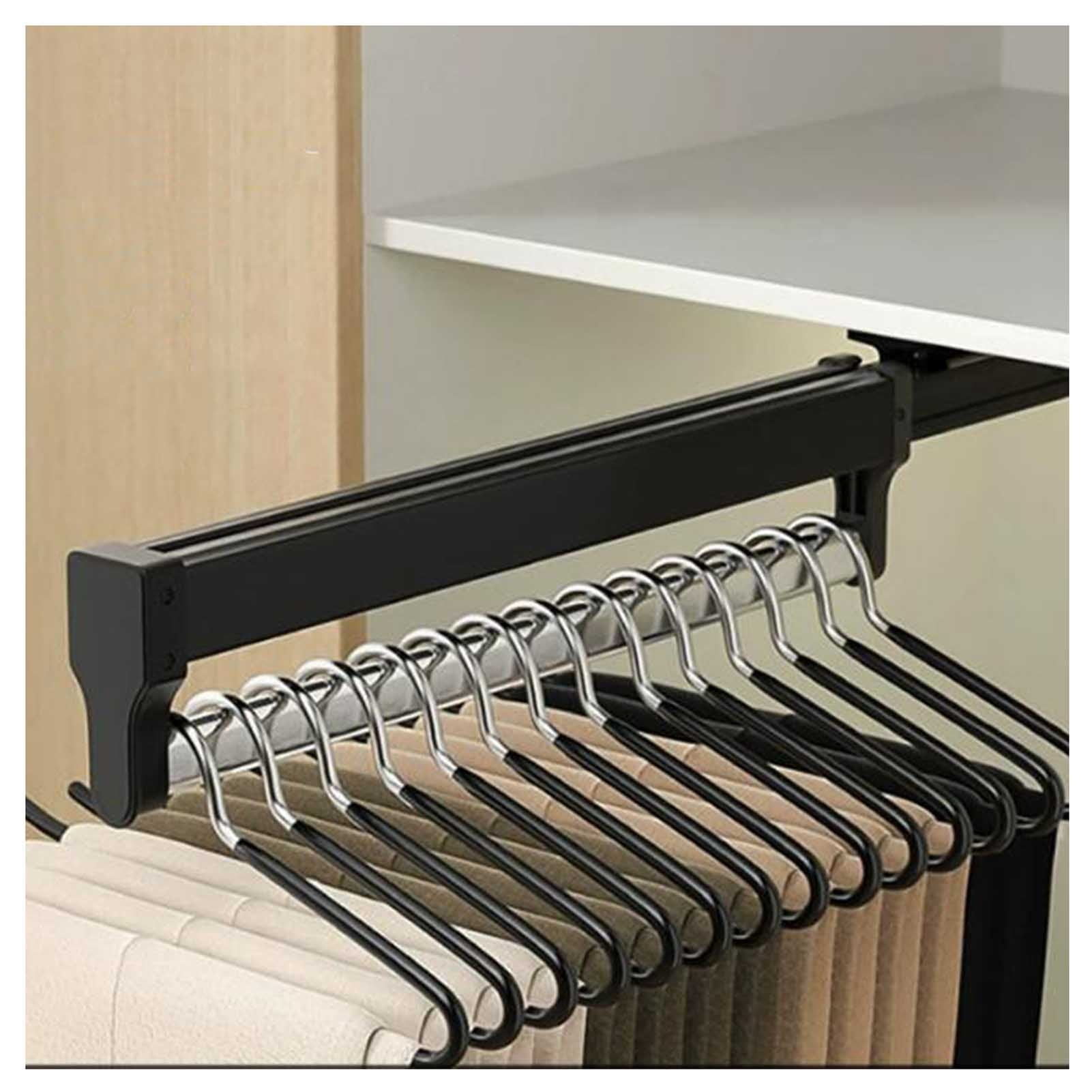 Extendable Pull Out Closet Rod,Wardrobe Pull-Out Trousers Rack, 30-60cm ...