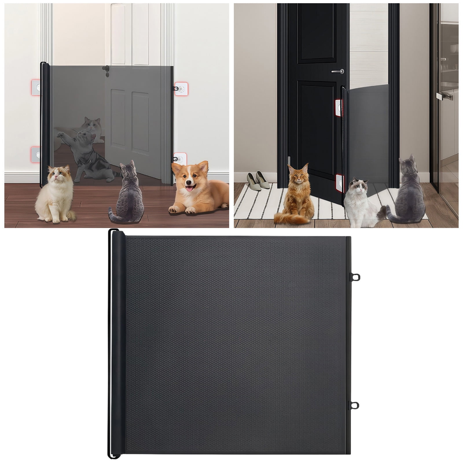 Extendable Retractable Baby & Pet Gate | Pressure Mount Stair Gate No ...