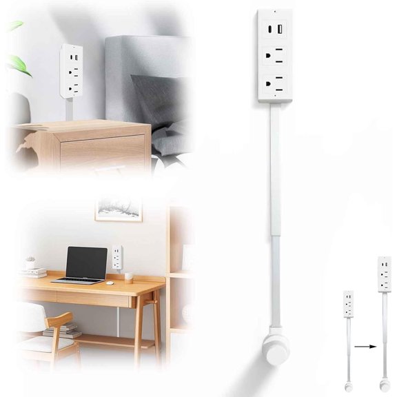 Bohorizon Extendable Outlet Extender Stick - 180° Rotating Plug Power ...