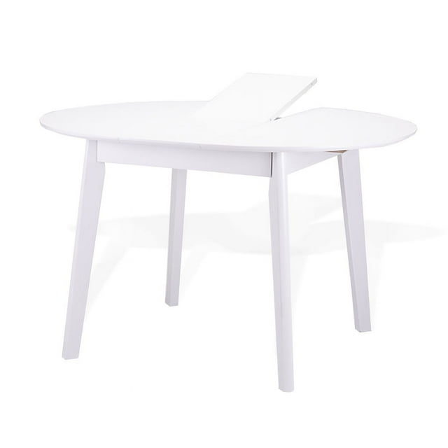 Solid Wood Extendable Circular Dining Room Table in Modern White ...