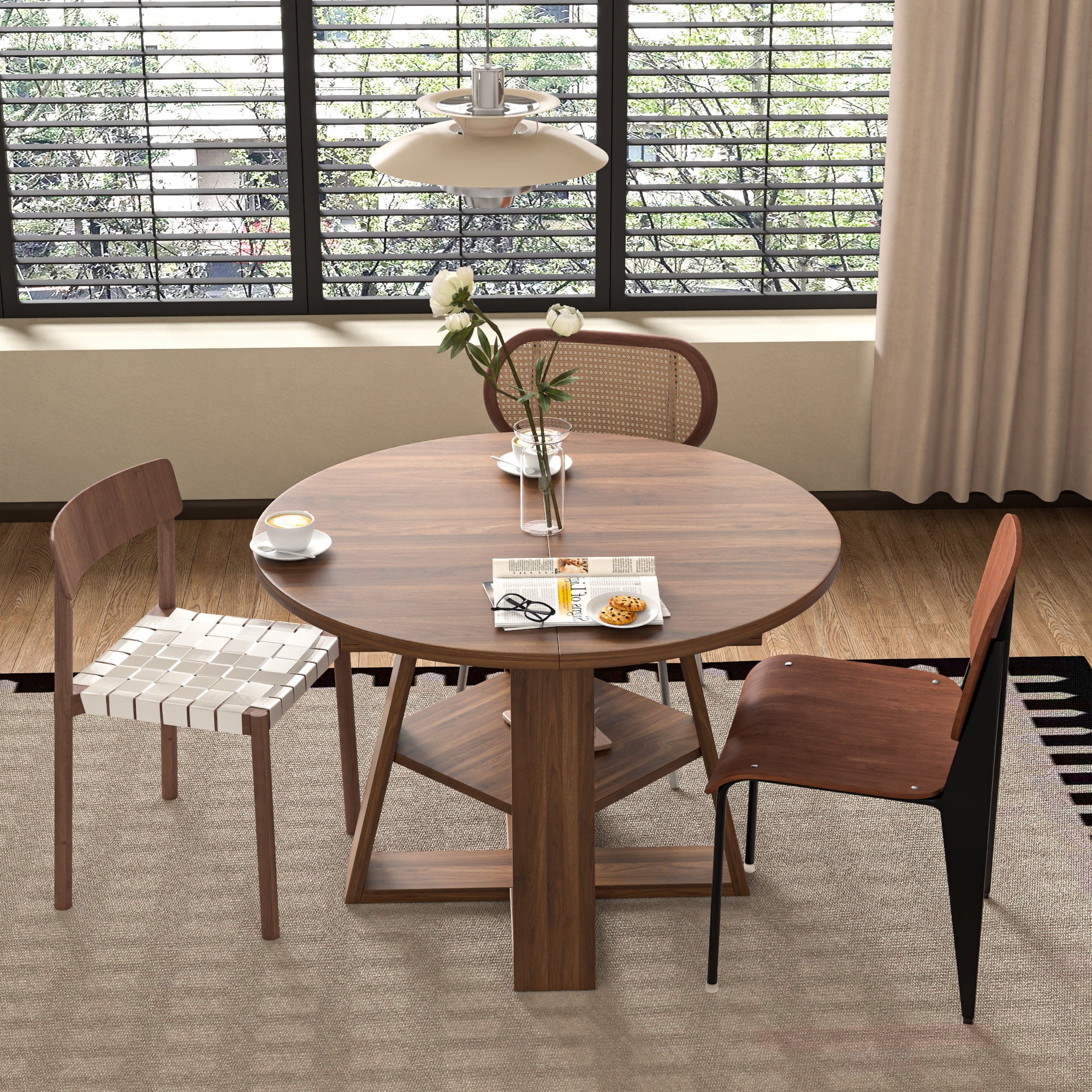 Extendable Round Dining Table, odern Kitchen Oval Dining Table Oval ...