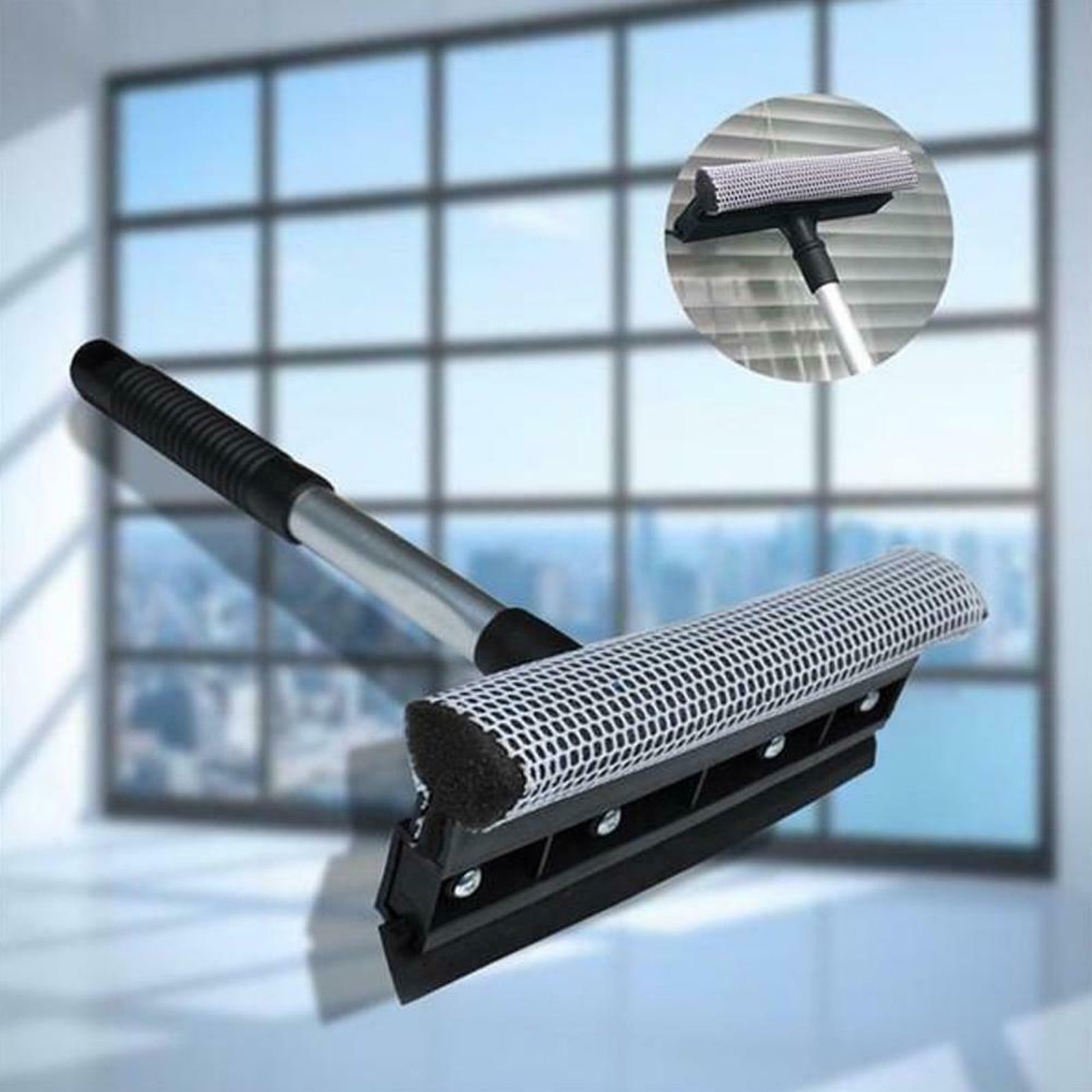 Extendable Rubber Window Cleaning Squeegee & Sponge for Windshield ...