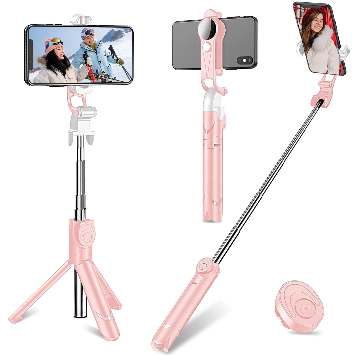 Extendable Selfie Stick Tripod, Wireless Remote Shutter, for iPhone ...