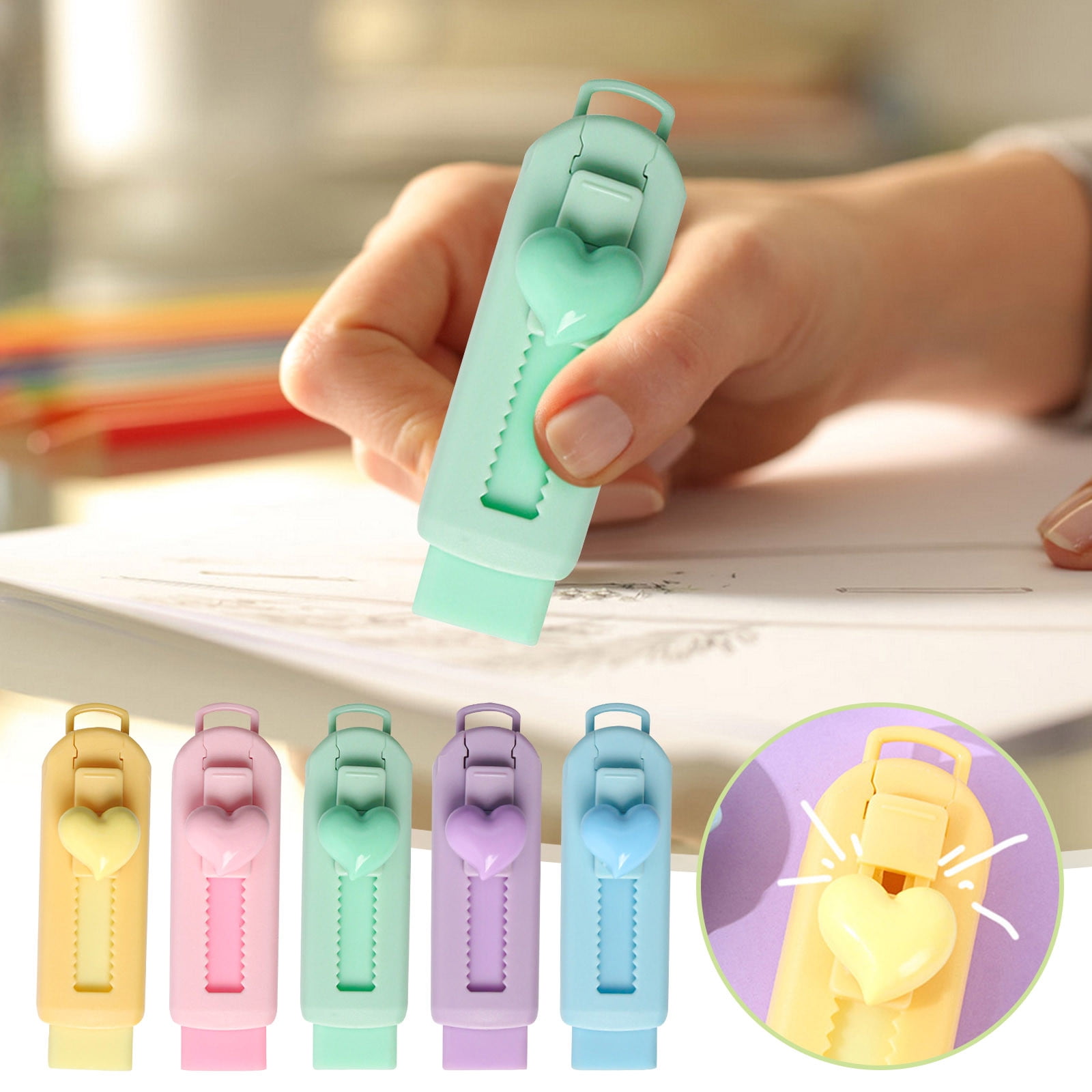 Extendable Sliding Eraser | White Plastic Cover | Retractable Design ...