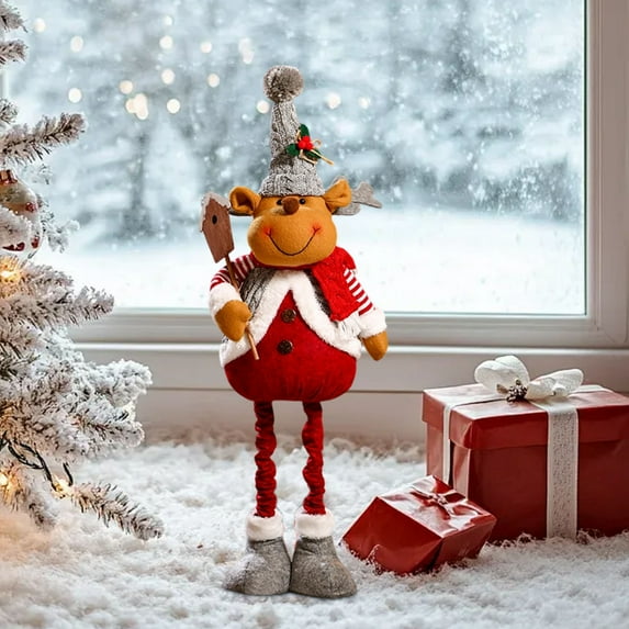 Extendable Stretchable Reindeer Doll Christmas Decoration Poseable Toy ...