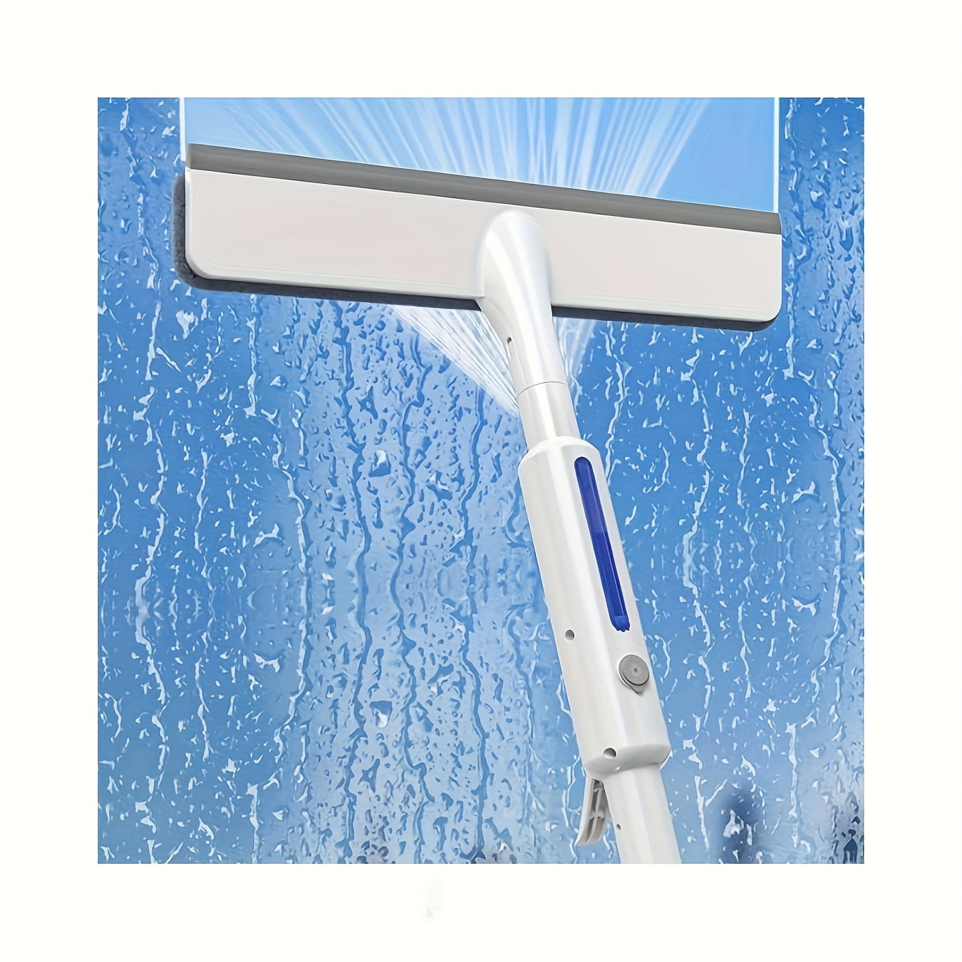 Extendable Window Cleaning Wand – Adjustable Long Handle with Squeegee ...