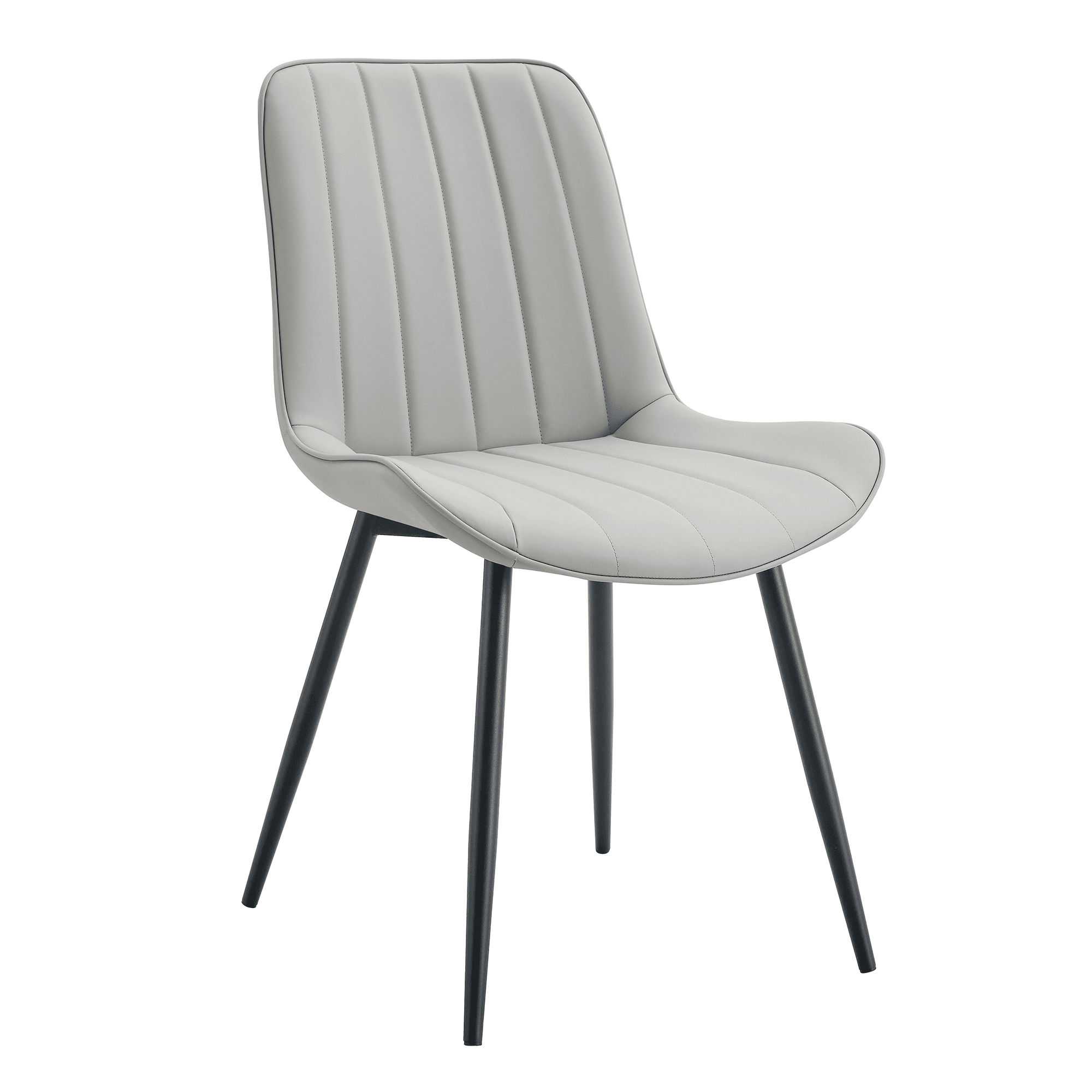 Extended Cushion Modern Dining Chairs Set of 4,PU Upholstered Seat with ...