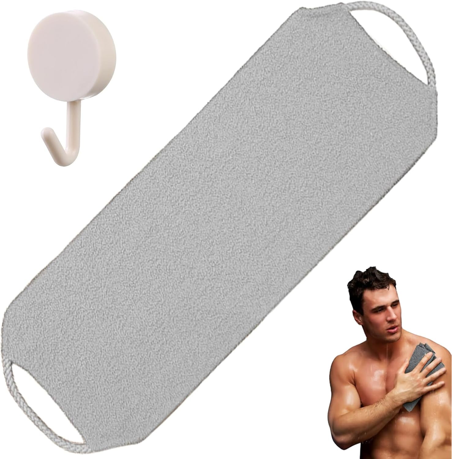 Extended Exfoliating Back Scrubber with Handles, Extended Back Scrubber ...