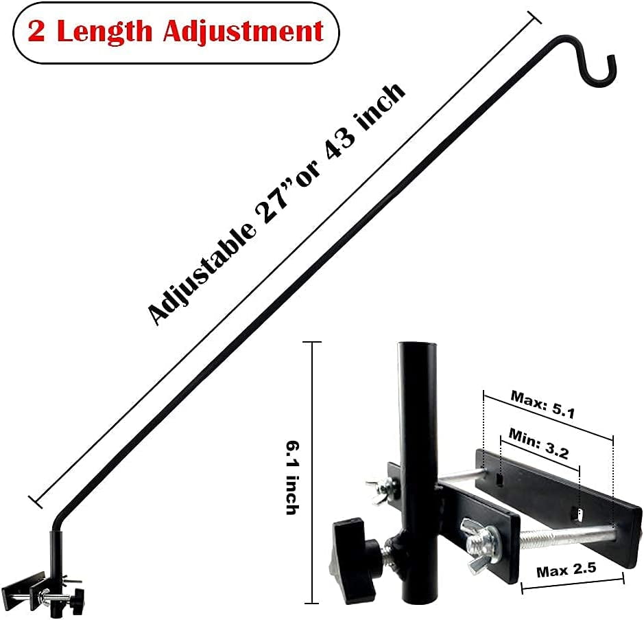 Extended Fence Deck Hook Rail Hook Heavy Duty Bird Feeder Hook, 360 ...