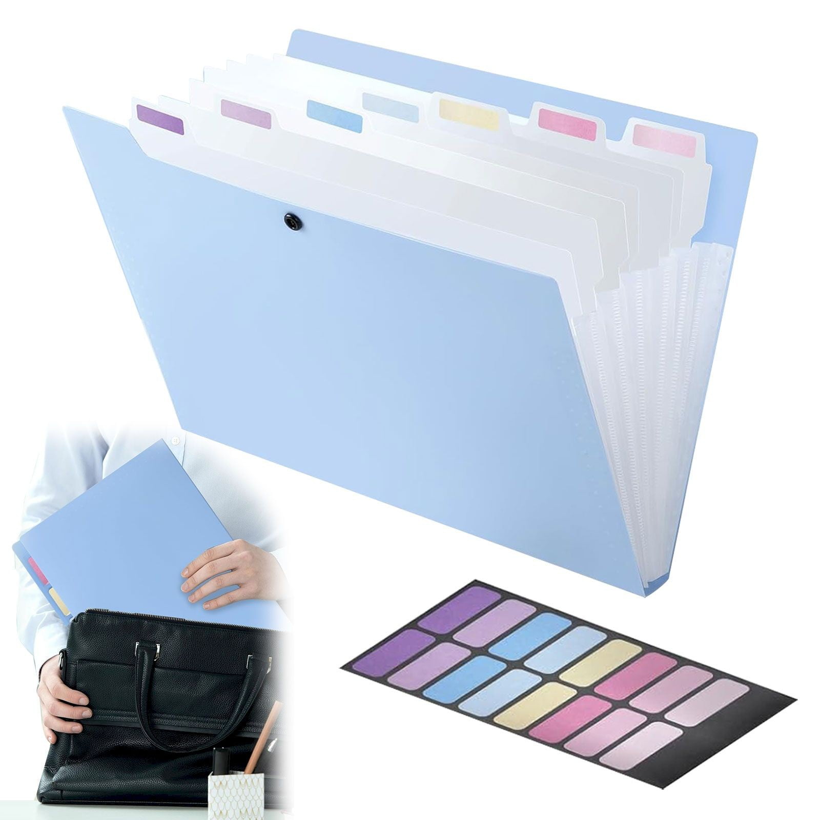 Extended File Has 8 Compartments File Folders Plastic Folder Labels ...