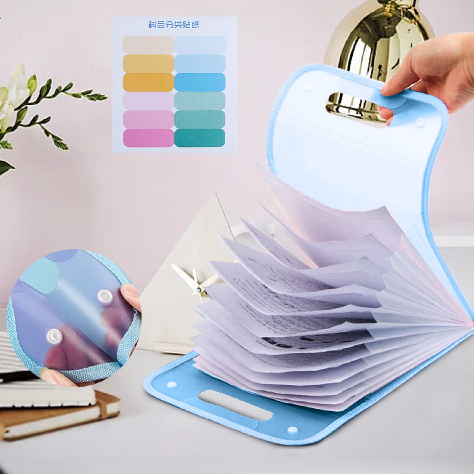 Extended Folder Portable Bag 13 Cells A4 Portable Folder Paper Bag ...