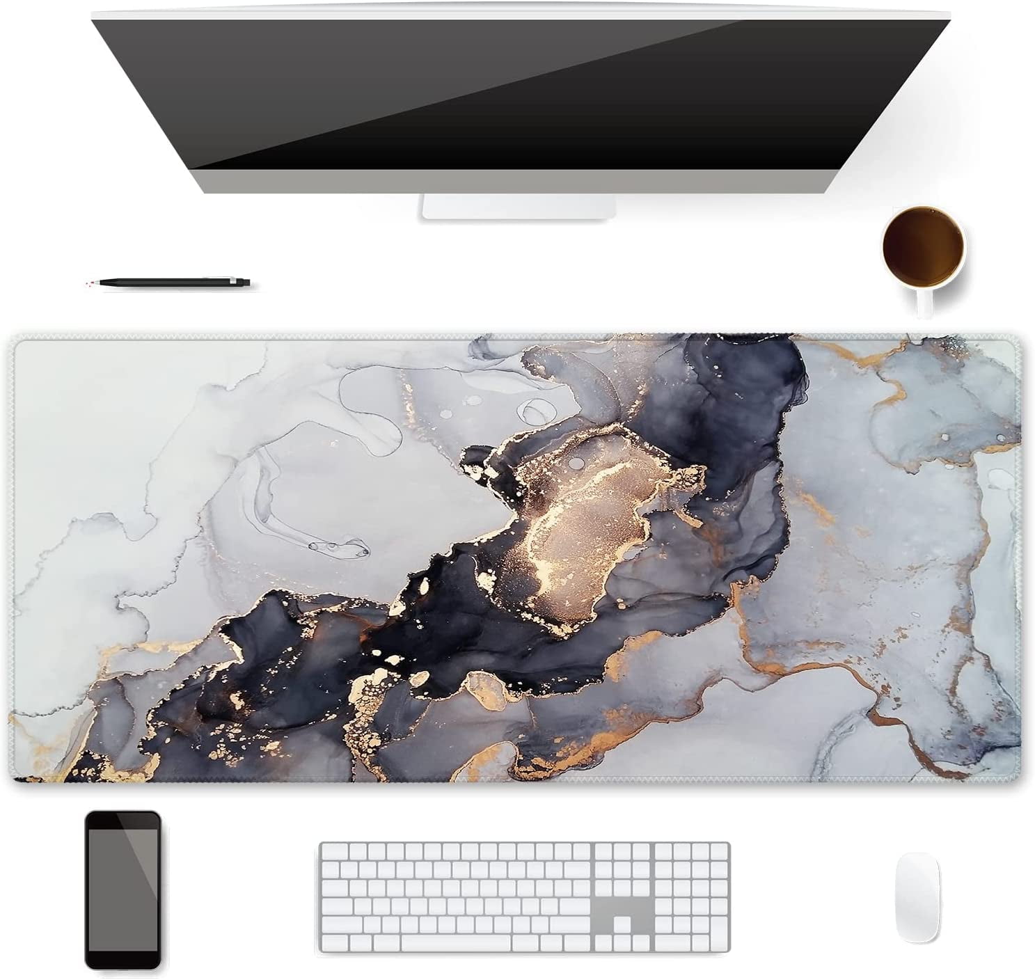 Extended Gaming Mouse Pad (35.4x15.7 inch 3mm Thick), Soft Cute Extra ...