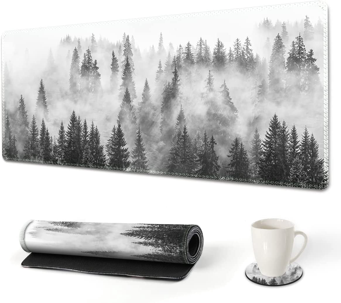 Heqianco Extended Gaming Mouse Pad XXL, Large Keyboard Mat, 35.1 x 15.7 ...