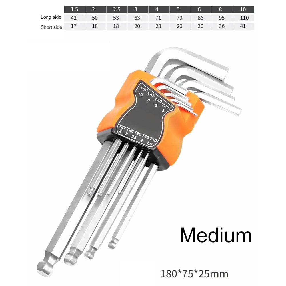 Extended Handle Hex Wrench Set Multiple Specification Hex Key Pcs L ...