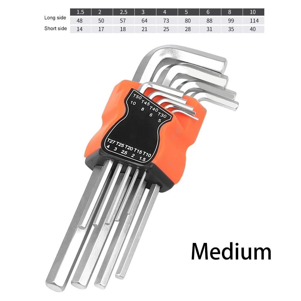 Extended Handle Hex Wrench Set Multiple Specification Hex Key Pcs L ...