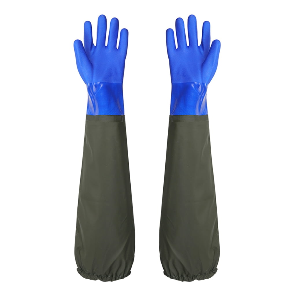 Extended Length Long Waterproof Rubber Gloves Resist Acid, Alkali & Oil ...