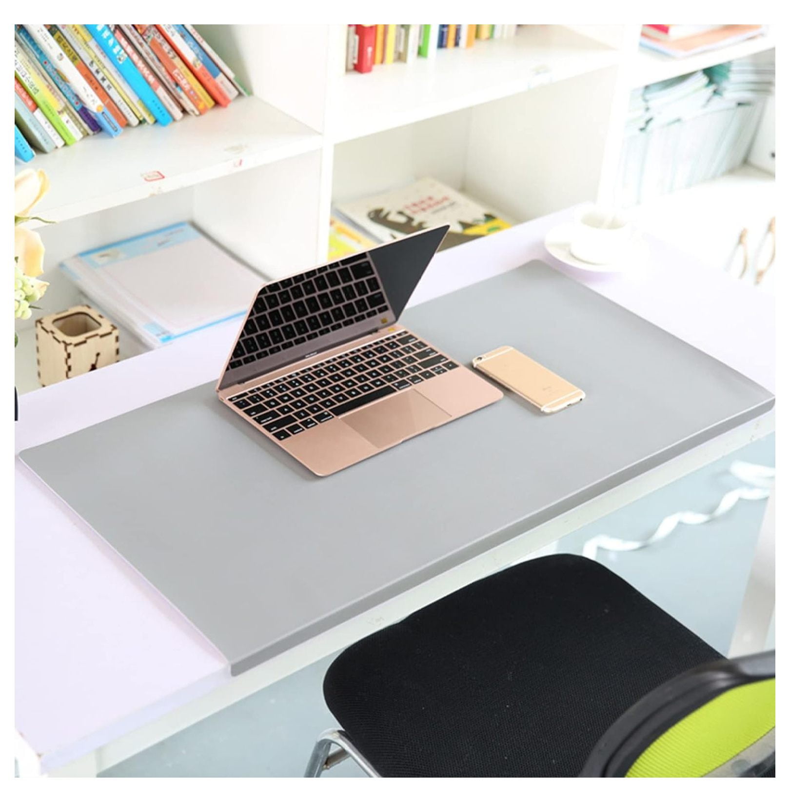 Extended PU Leather Desk Pad Large Desk Mat with Edge Protector Non ...